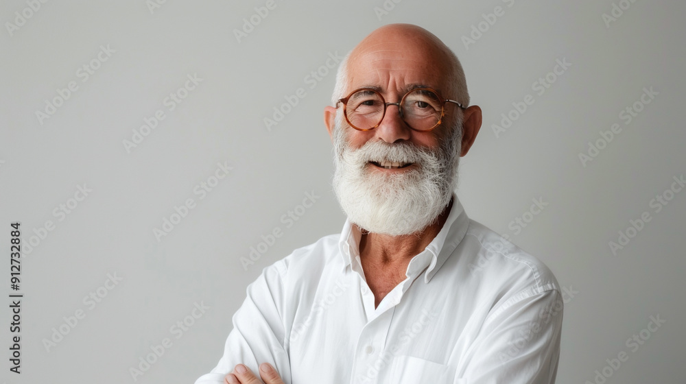 The Wisdom of Experience: A portrait of a dignified elderly man with a ...