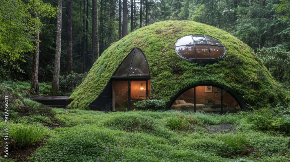 Modern Eco-Friendly Dome House Blending Seamlessly with Nature - A ...