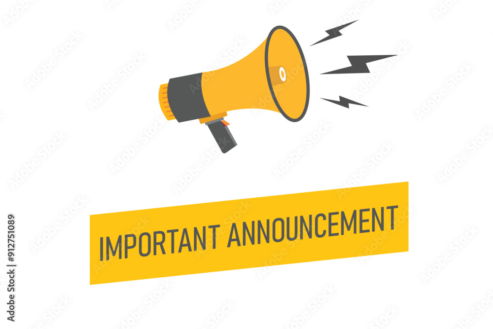 important announcement button, banner, label, template for website ...
