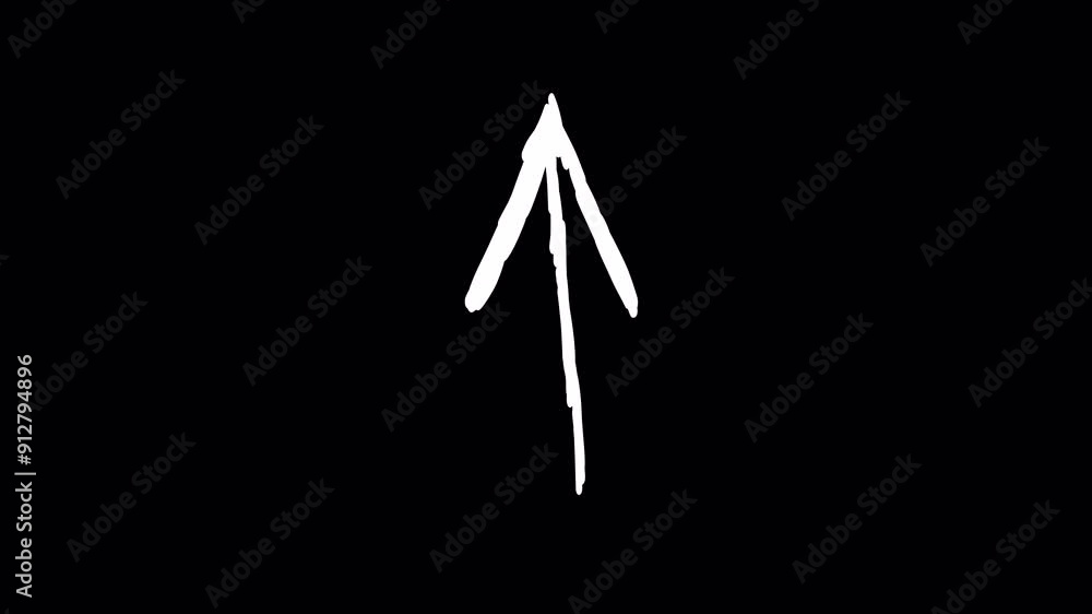 Animated Hand Drawn Arrow Isolated on a Transparent Background. Motion ...
