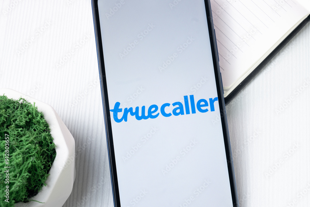New York, USA - 1 August 2024: Truecaller Logo on Phone Screen, Icon on ...