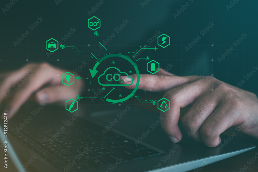Concept of Reduce greenhouse gas emission for climate change,Green ...