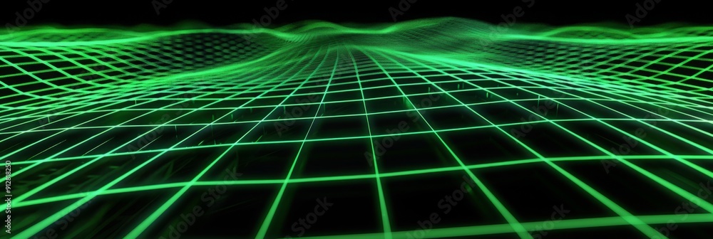 High-Tech Data Visualization Background with Glowing green Grid ...