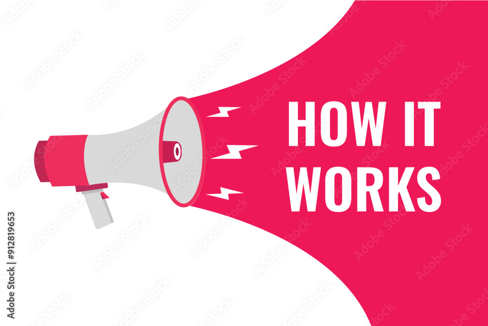 how it works button, banner, label, template for website. how it works ...