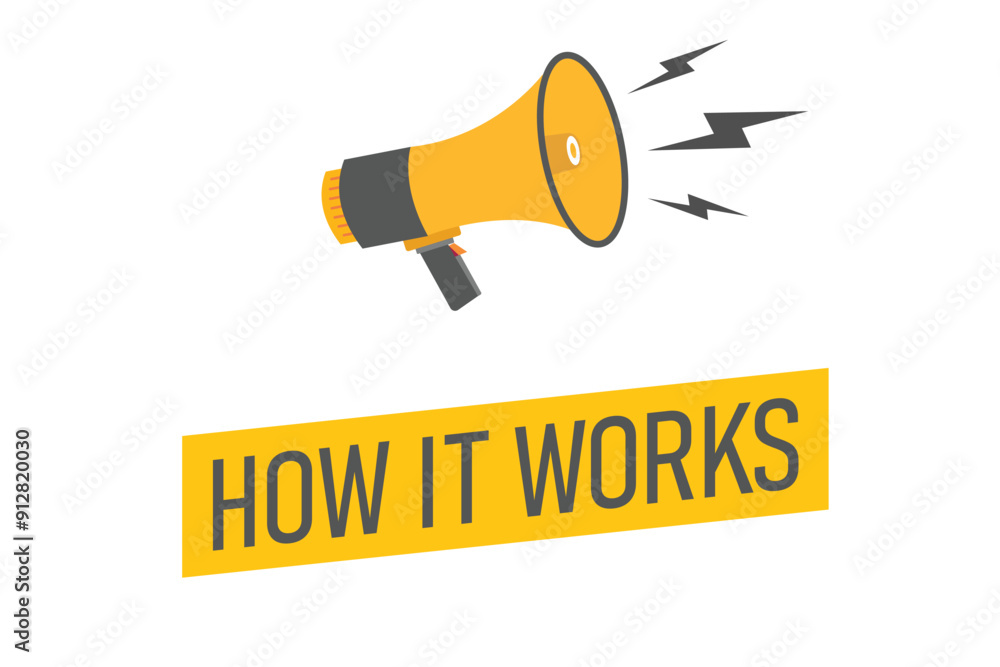 how it works button, banner, label, template for website. how it works ...