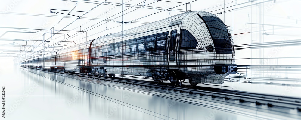 CAD model of a railway system, transportation planning office Accurate ...