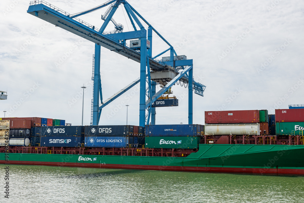 Netherlands Rotterdam July 2024 - Cargo terminal in the cargo and ...