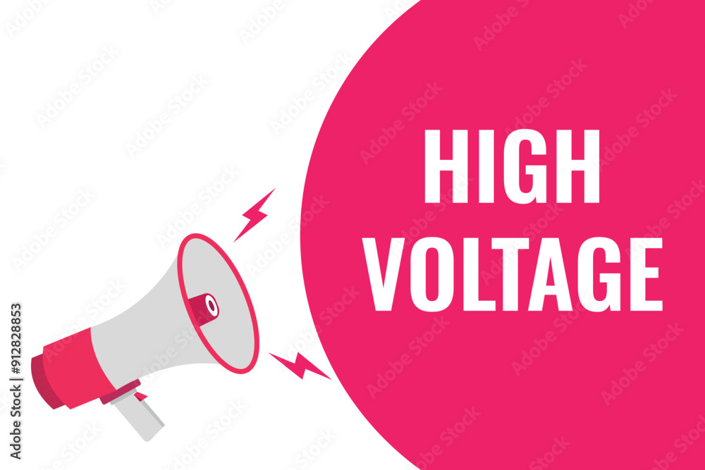 high voltage button, banner, label, template for website. high voltage ...