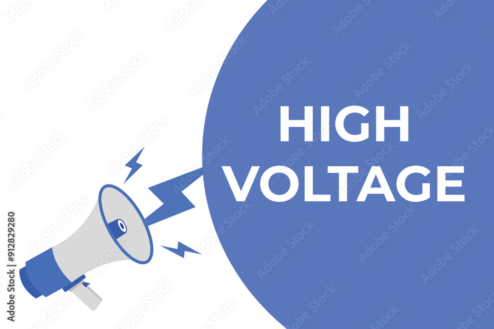 high voltage button, banner, label, template for website. high voltage ...