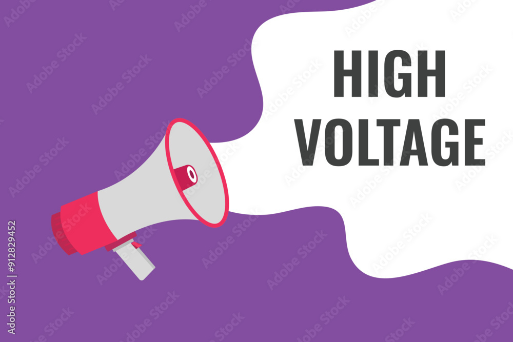 high voltage button, banner, label, template for website. high voltage ...