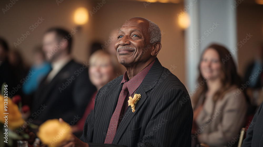 Photography of a retiree receiving a standing ovation from colleagues ...