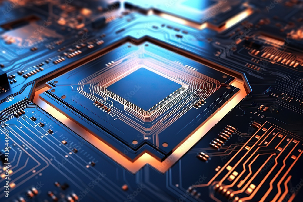 Generative ai on theme of beautiful surface microchip for design ...