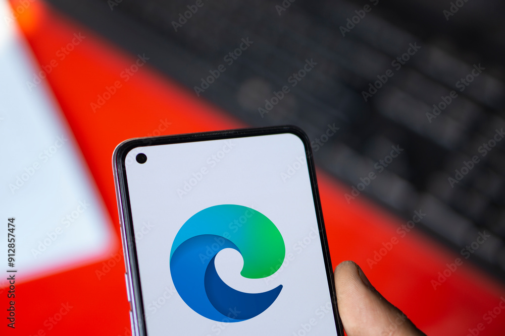 Dhaka, Bangladesh- 07 Aug 2024: Microsoft Edge logo is displayed on ...