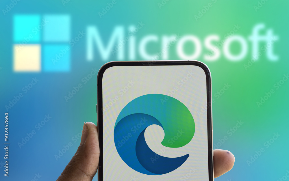 Dhaka, Bangladesh- 07 Aug 2024: Microsoft Edge logo is displayed on ...