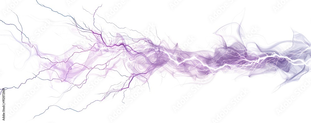 6. Electric lightning arcs isolated against a white background ...
