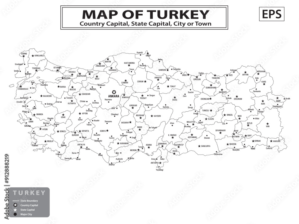 Geography politics map of countries. Map of country with capital, state ...