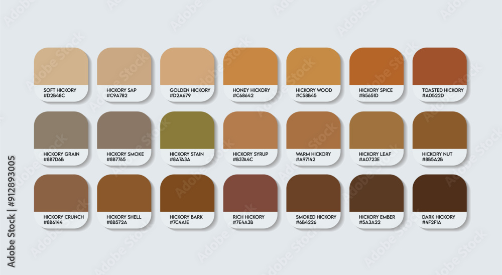 Hickory Color Palette, Hickory Color Guide Palette with Color Names ...