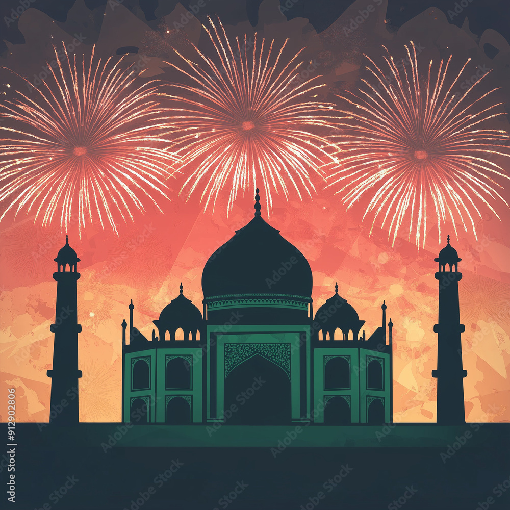 Taj Mahal Independence Day Fireworks, Taj Mahal Night with Fireworks ...
