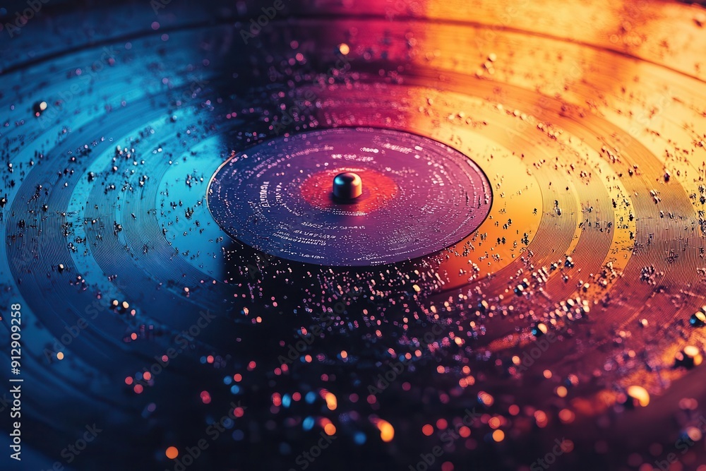 abstract digital glitch art featuring distorted vinyl record fragmented ...