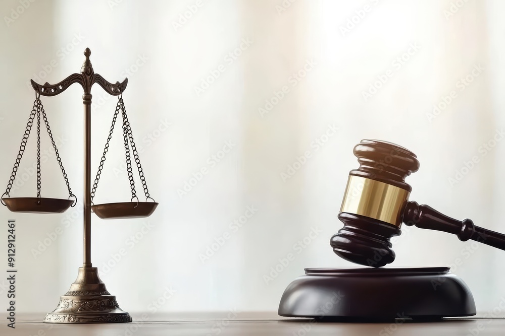 This poster template features a modern law firm banner design with ...