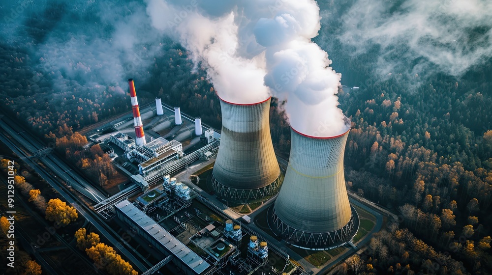 The thermal power plants spew thick and billowing smoke into the sky ...