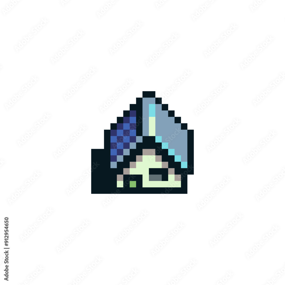 Vetor de Home icon, house sticker, building pixel art design for logo ...