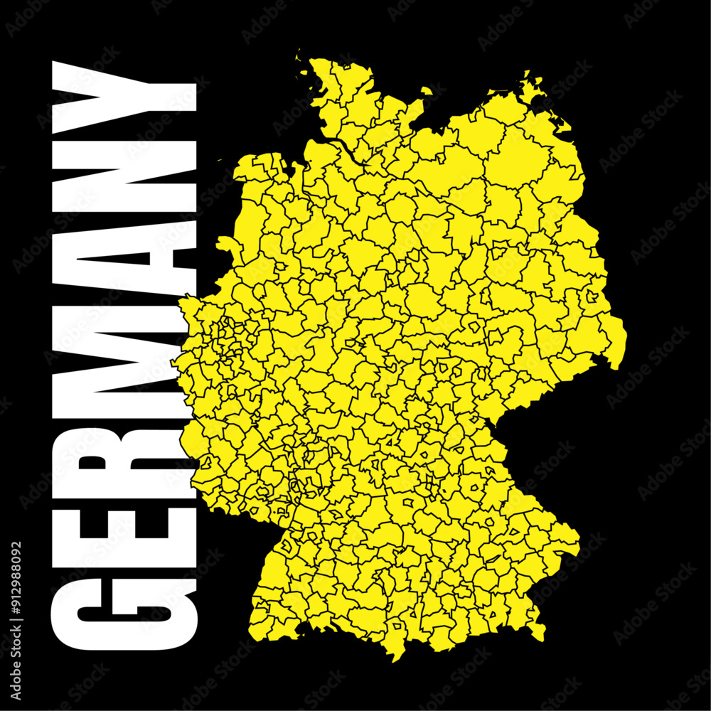 Complete map of Germany and all its cities. Complete design from real ...