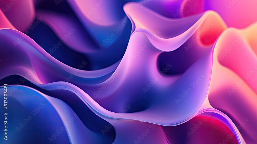 Abstract fluid 3D geometry with a gradient background. Great for modern ...