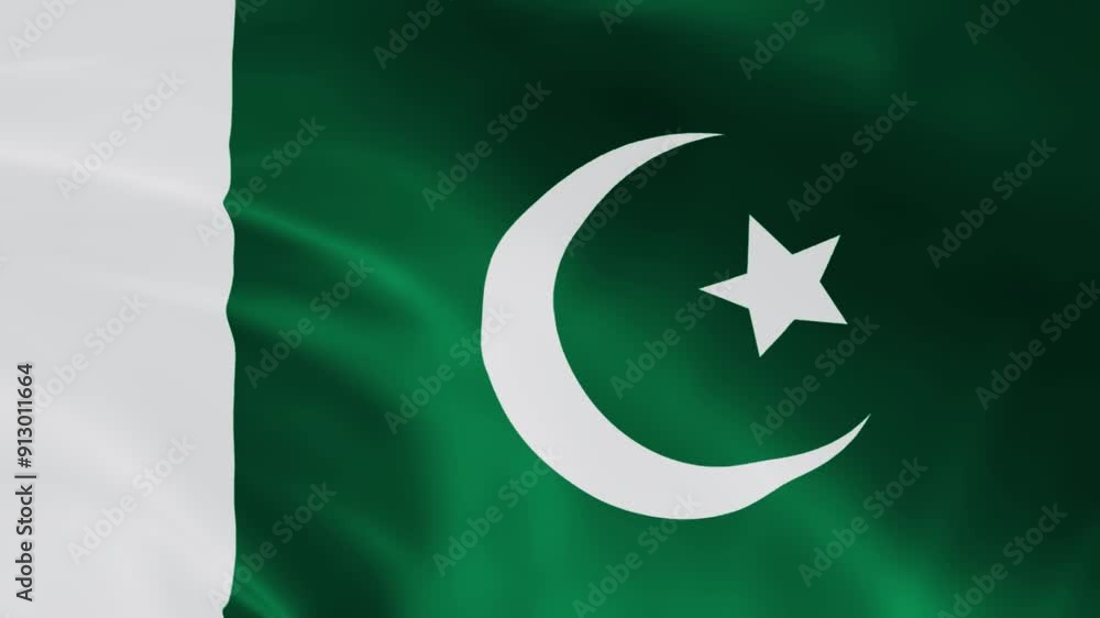 Pakistan flag is waving 3D animation. Pakistan flag waving in the wind ...
