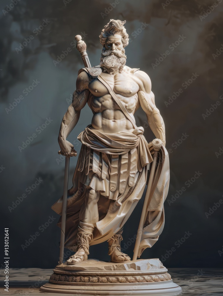 Majestic statue of Zeus in ancient Greek style , Greek, sculpture, god ...