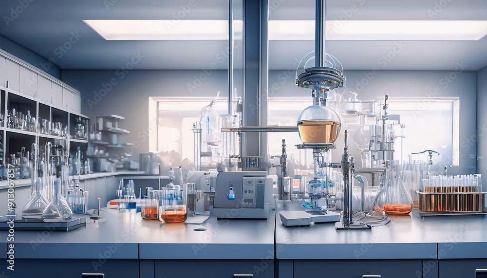 experiment lab laboratory interior Generative AI, Futuristic scientific ...