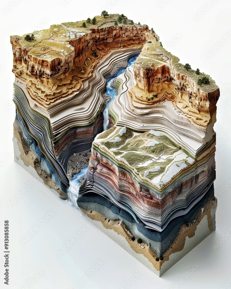 Detailed 3D Aquifer System Model with Water Flow and Text-Friendly ...