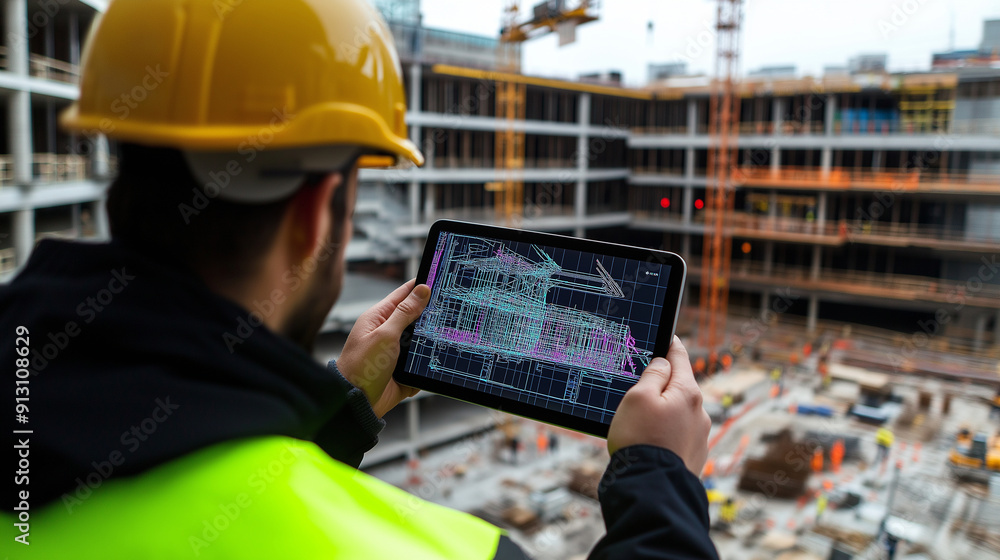 Engineers and architects using augmented reality to view a BIM model ...
