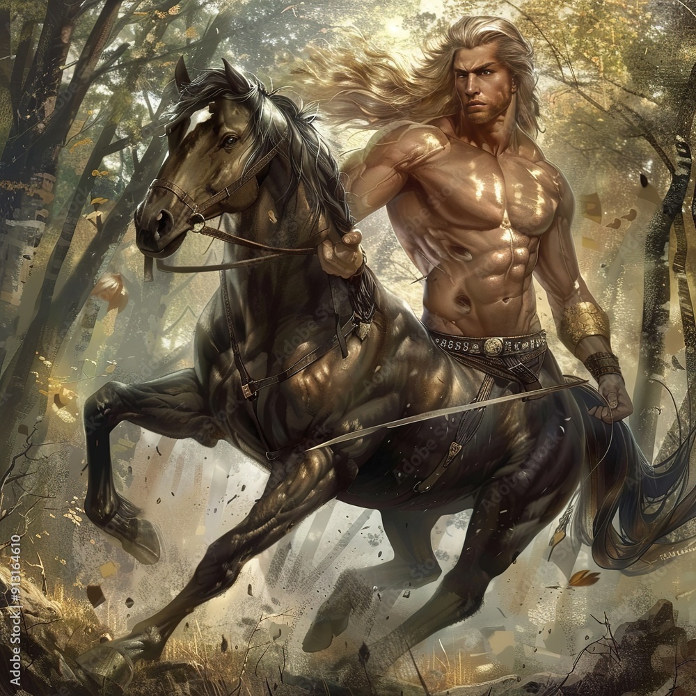 Centaurs: Half-human, half-horse creatures from Greek mythology, known for their wild and unruly ...