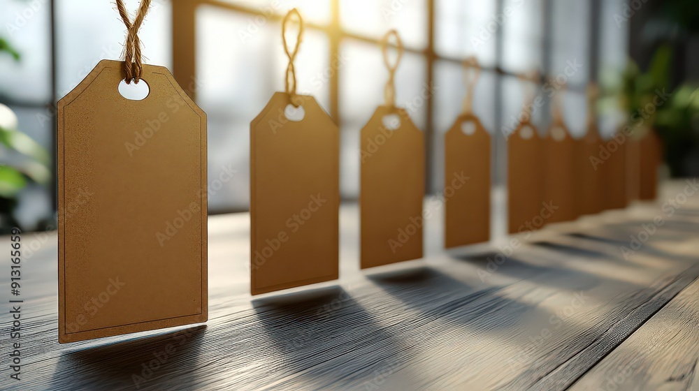Blank label templates on a digital screen or printed sheets, ready to ...