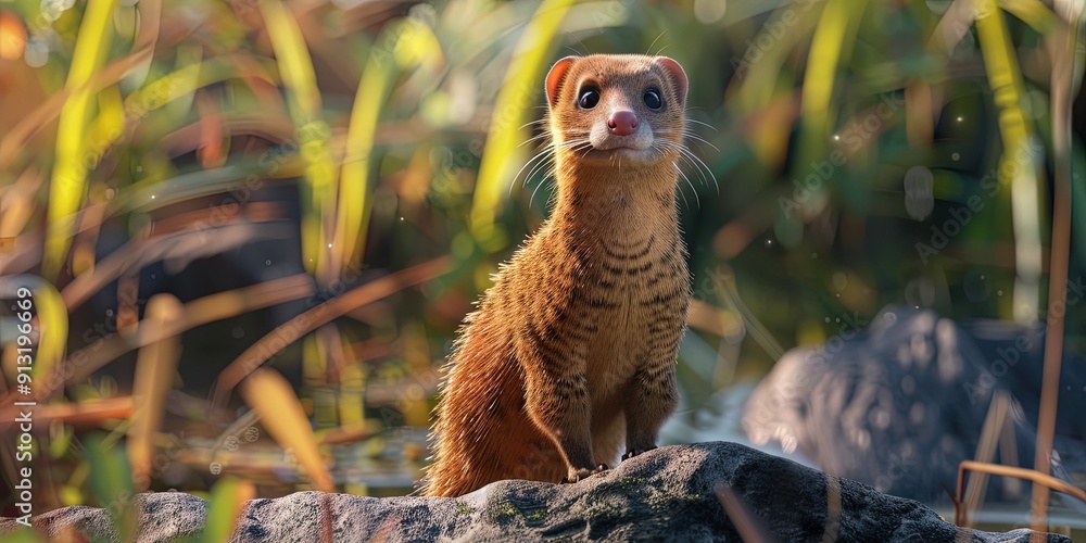 mongoose 3D animation cartoon style, colorful, happy, friendly, 3d ...