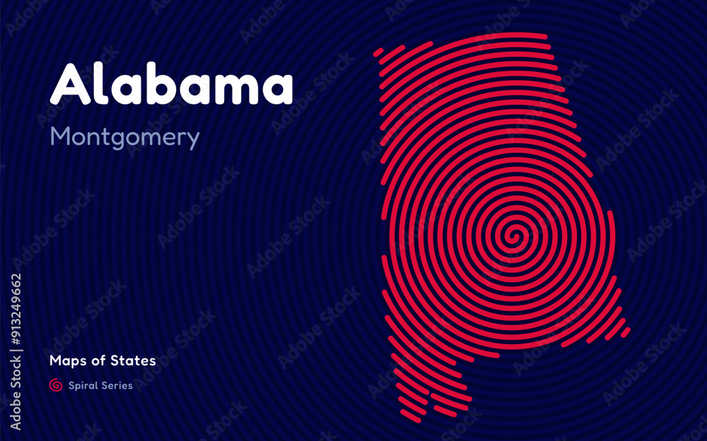 Alabama Map in Spiral Formation: Montgomery Takes Center Stage ...