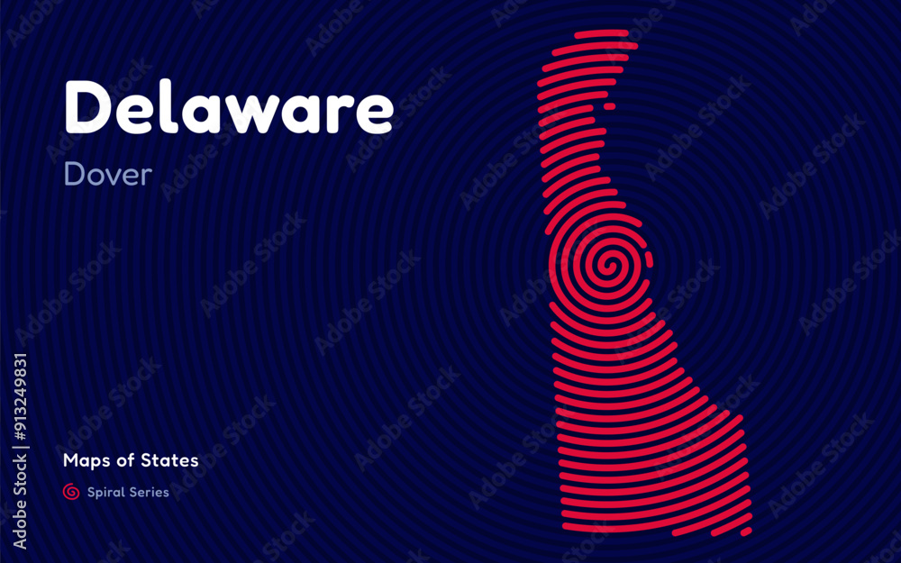 Delaware Map in Spiral Formation: Dover Takes Center Stage. Fingerprint ...