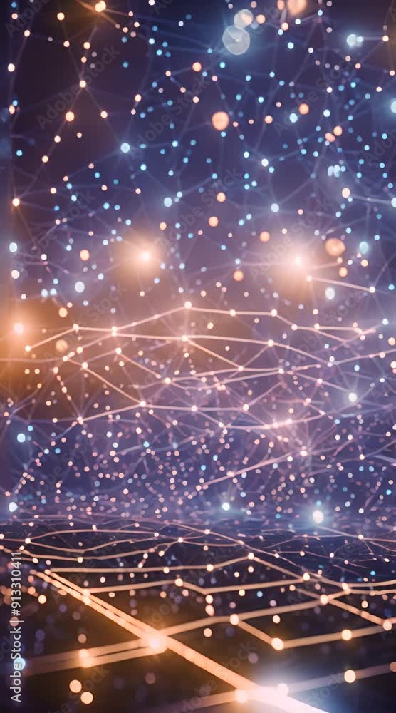 Graphic visualization overlaid with digital data streams and glowing ...