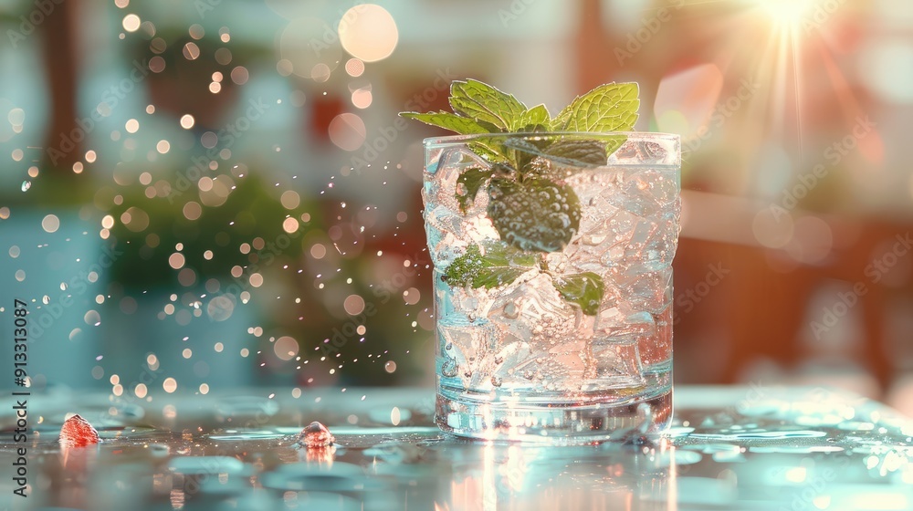 Cool comfort: cooling drink in hot weather, satisfying refreshment of ...