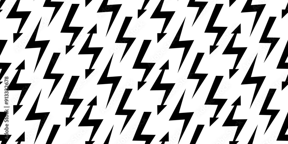 Lightning bolt seamless pattern. Thunder bolt repeating wallpaper ...