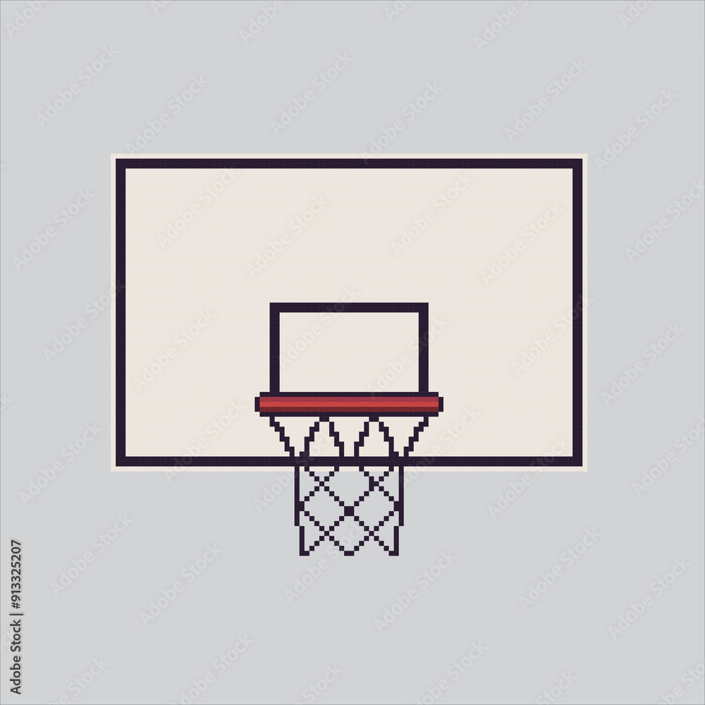 Pixel art illustration Basket Ring. Pixelated Basketball Ring ...