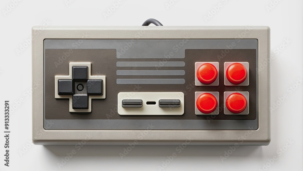 Classic NES Controller from the front view, featuring the iconic red ...