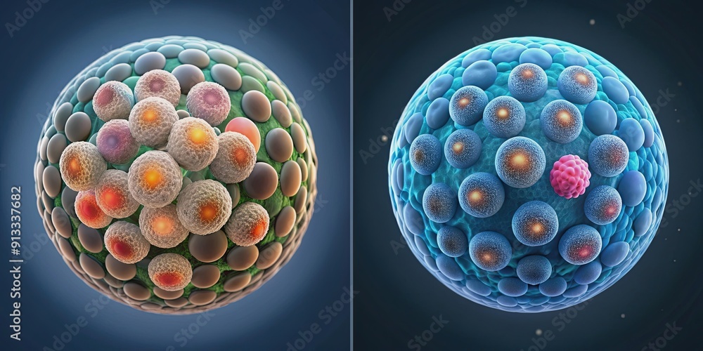 houdini render of cell multiplication in vitro, before and after ...
