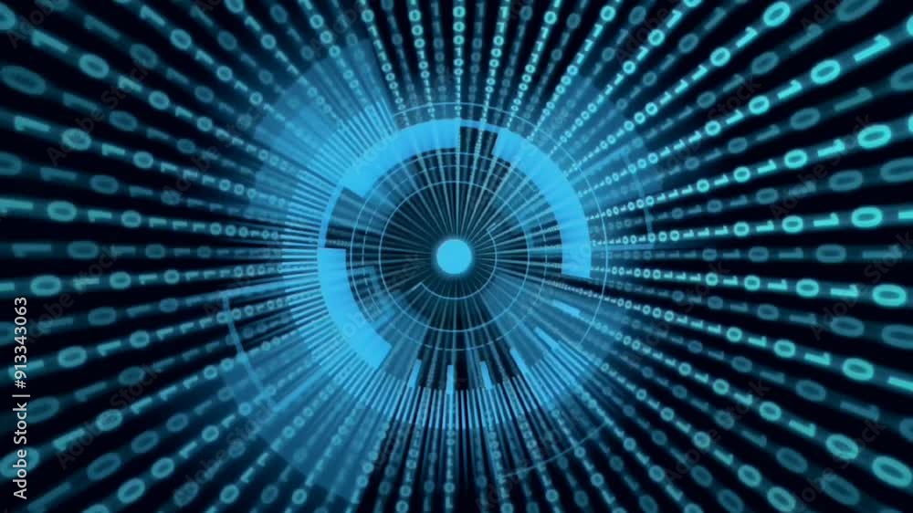 Flowing Digital Data Lines 3D Rendering Motion Graphics Black Screen ...