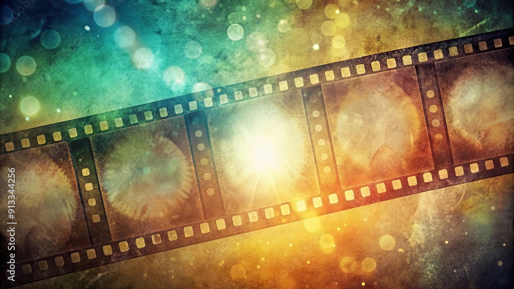 Retro film background with grain, dust and light leak, featuring a ...