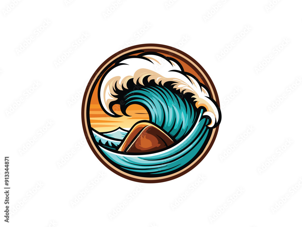 Design a dynamic logo featuring a wave cresting over a stylized "O ...