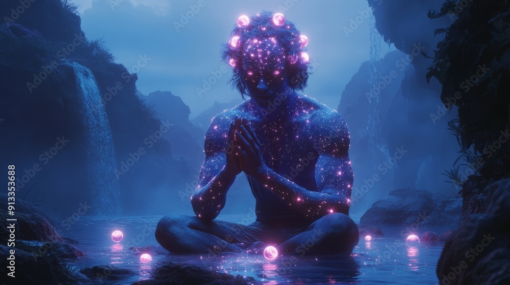 AI, data science, digital technology concept. Computer programmer using ...