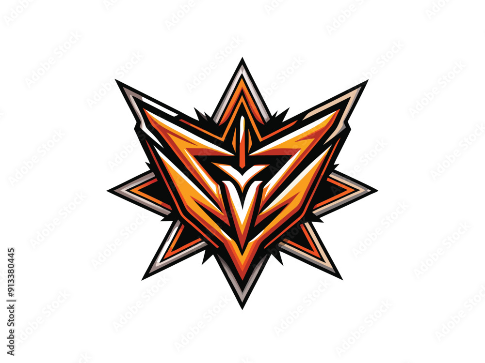 Design a bold graffiti inspired logo with angular shapes, orange and ...