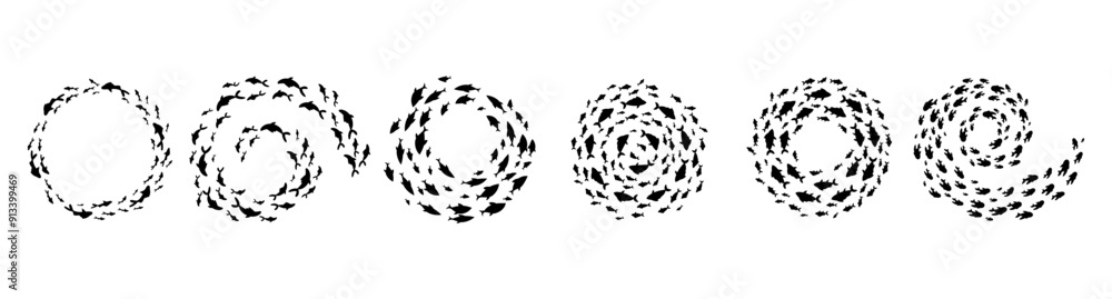 Mesmerizing fish patterns creating dynamic forms in the ocean. These ...